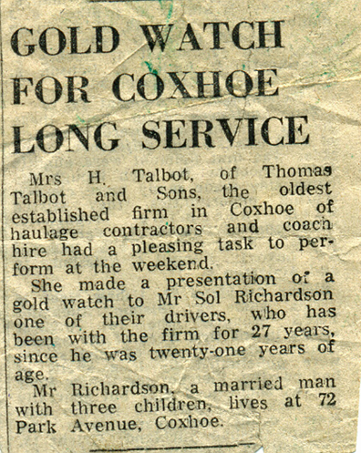 Thomas Talbot & Sons – Coxhoe Local History Group