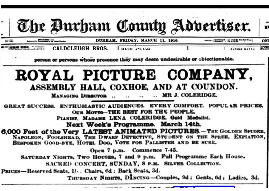 Coxhoe’s Cinemas – Coxhoe Local History Group