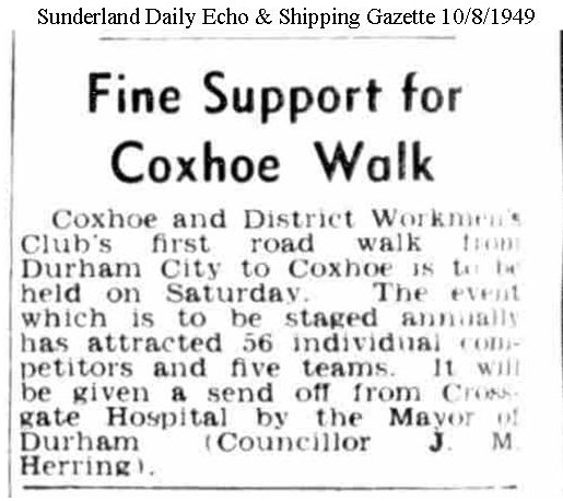 Coxhoe Walking Races – Coxhoe Local History Group