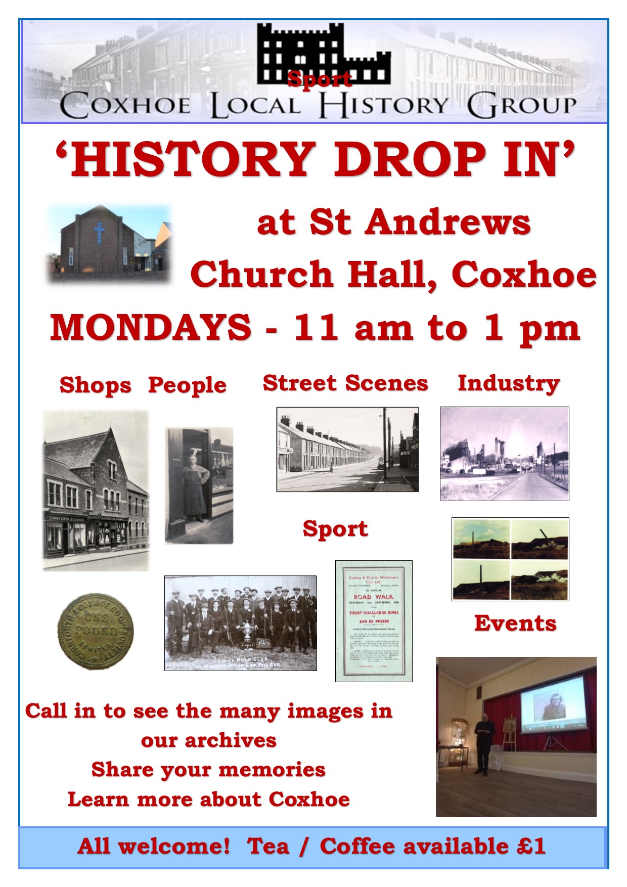 History Group Drop-In Sessions – Coxhoe Local History Group
